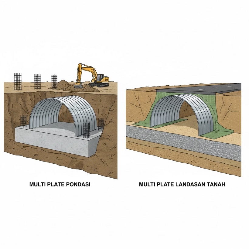 Perbedaan Multi Plate Pondasi dan Multi Plate Landasan Tanah